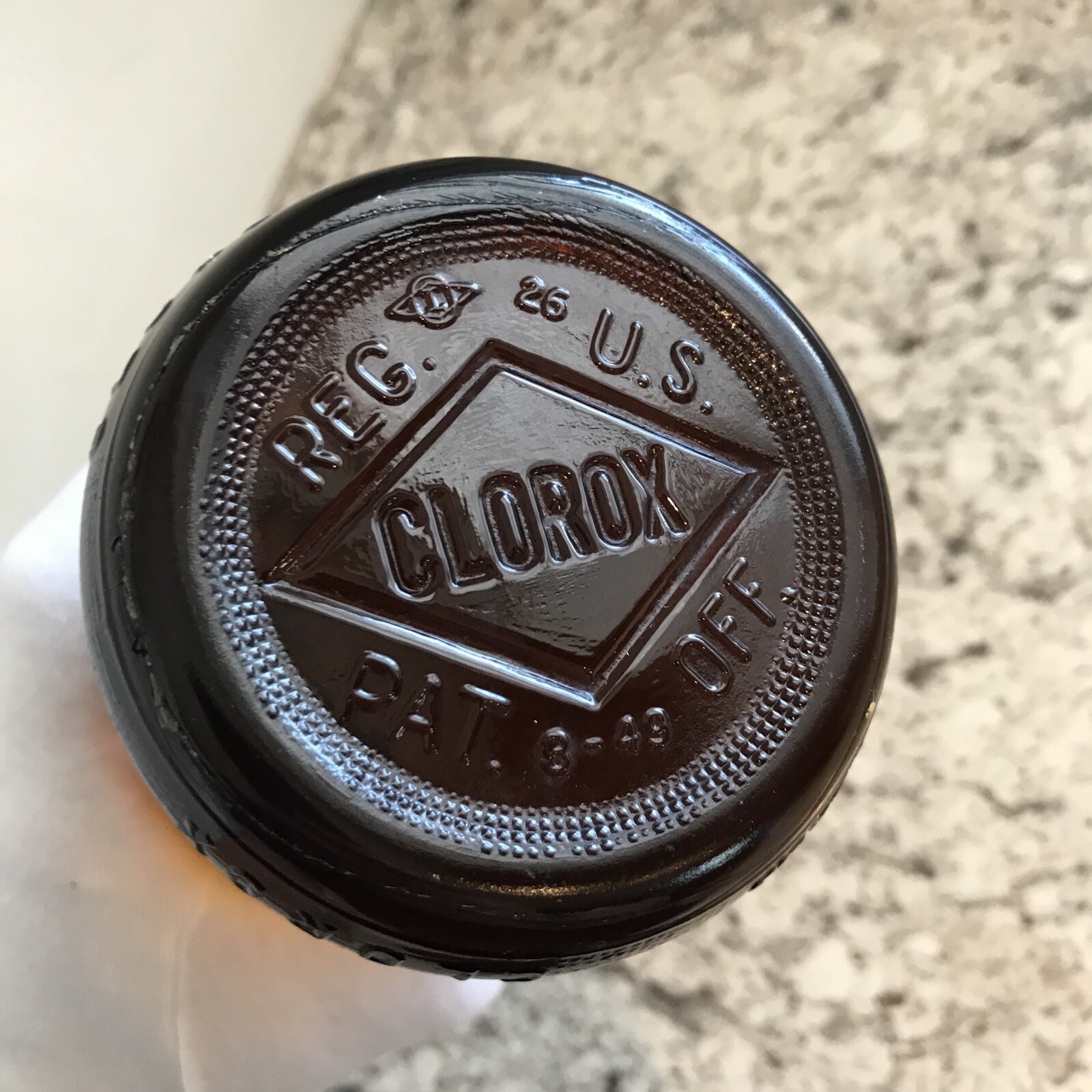 VTG Clorox 32oz Amber Brown Glass Duraglas Bottle Embossed Decor w ...