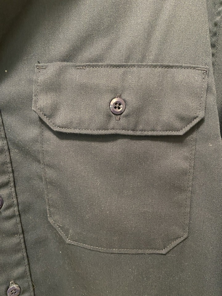 Carhartt Men's Long-Sleeve Twill Work Shirt Navy Size Medium Tall | eBay