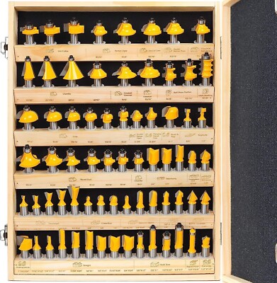 KOWOOD Router Bits Set 1/2 Inch Shank 70 - Piece Set. | eBay