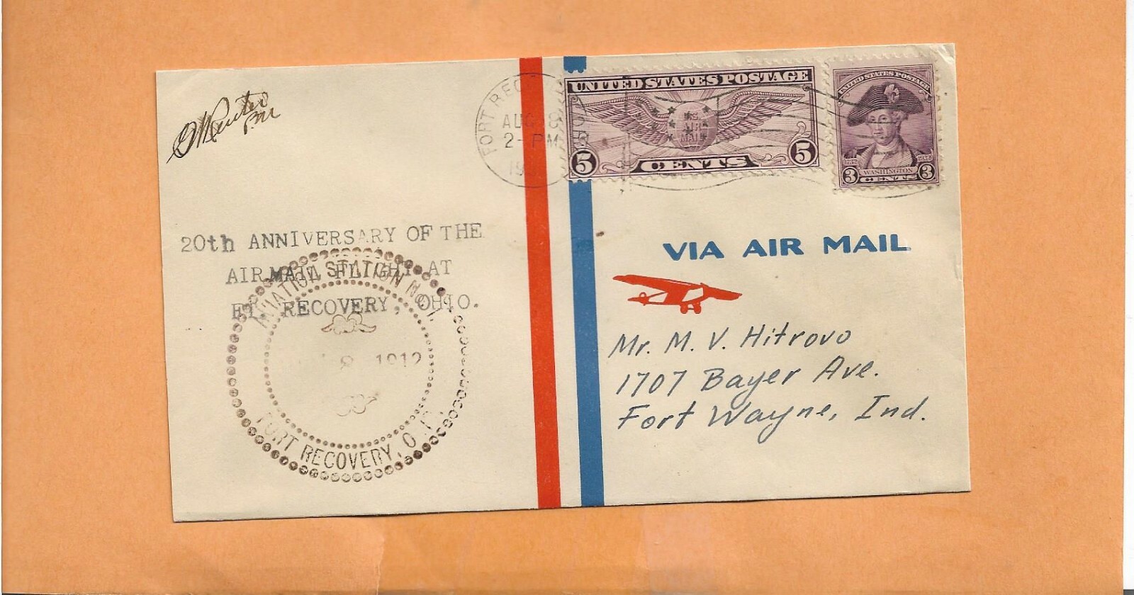 US # C16 FIRST FLIGHT FORT WAYNE IND AUG 1932 | eBay