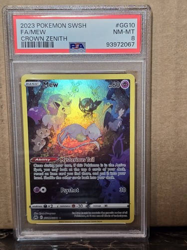 PSA 9 MINT Mew GG10 Crown Zenith Full Art Pokemon Card Galarian Gallery ...