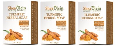 3 Pack - Shea Olein TURMERIC HERBAL SOAP WITH ALOE VERA & HONEY | eBay