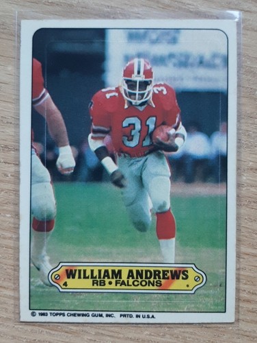 1983 TOPPS FOOTBALL STICKERS WILLIAM ANDREWS #4 ATLANTA FALCONS | eBay