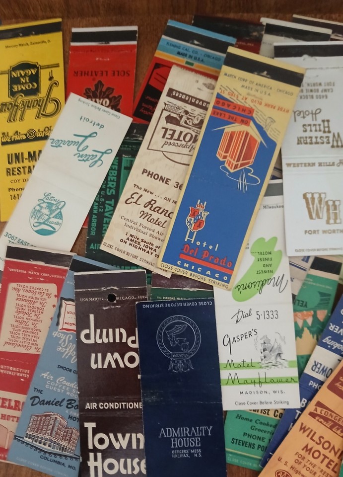 Lot Of 50 Vintage Matchbook Covers From The 1940s And 1950s Random ...