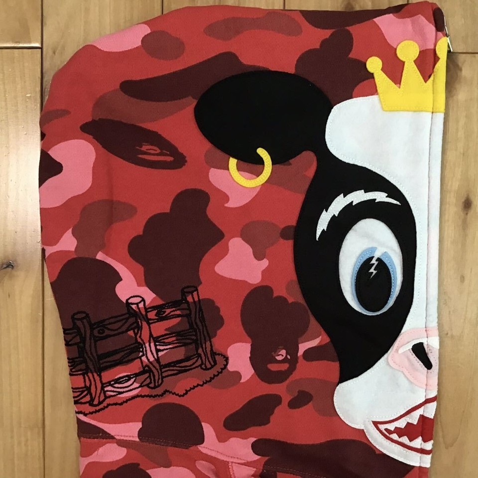 BAPE NFS limited camo Holstein full zip hoodie Red COW A Bathing Ape ...