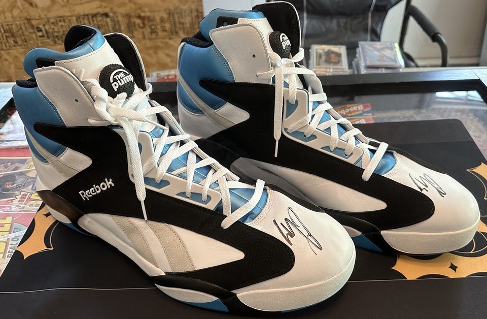 Shaq Attaq Orlando Reebok autographed shoes, Both Shoes Have Shaq Auto ...