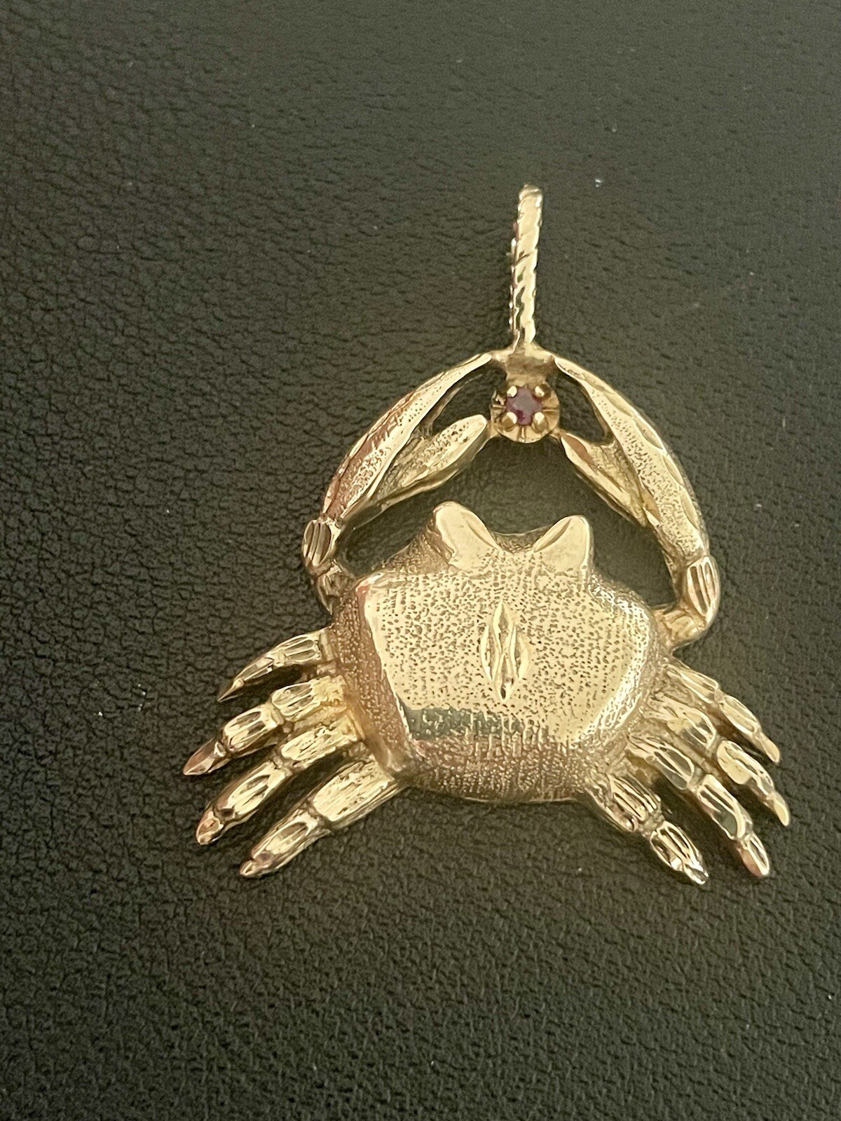 14K Yellow Gold Crab Pendant with 2pt Ruby (PB9) | eBay