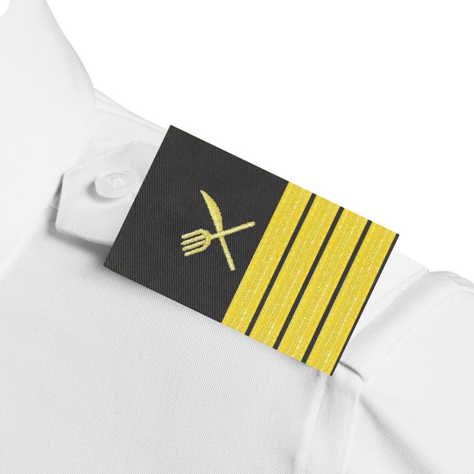 BuyStripes Chef Uniform Shoulder Board Epaulets Gold Knife & Fork ...