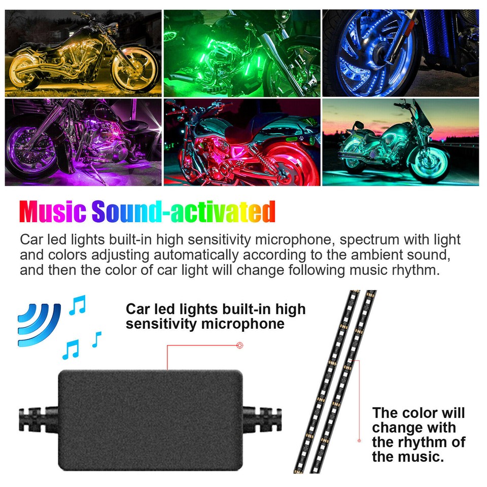 Luces de Neón para Decoración de Coche Motos Tiras de Luz LED para ...