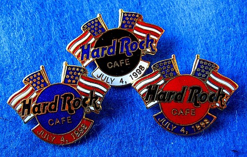 PROTOTYPE USA 1998 4th JULY TWIN AMERICAN FLAGS LOGO Hard Rock Cafe PIN ...