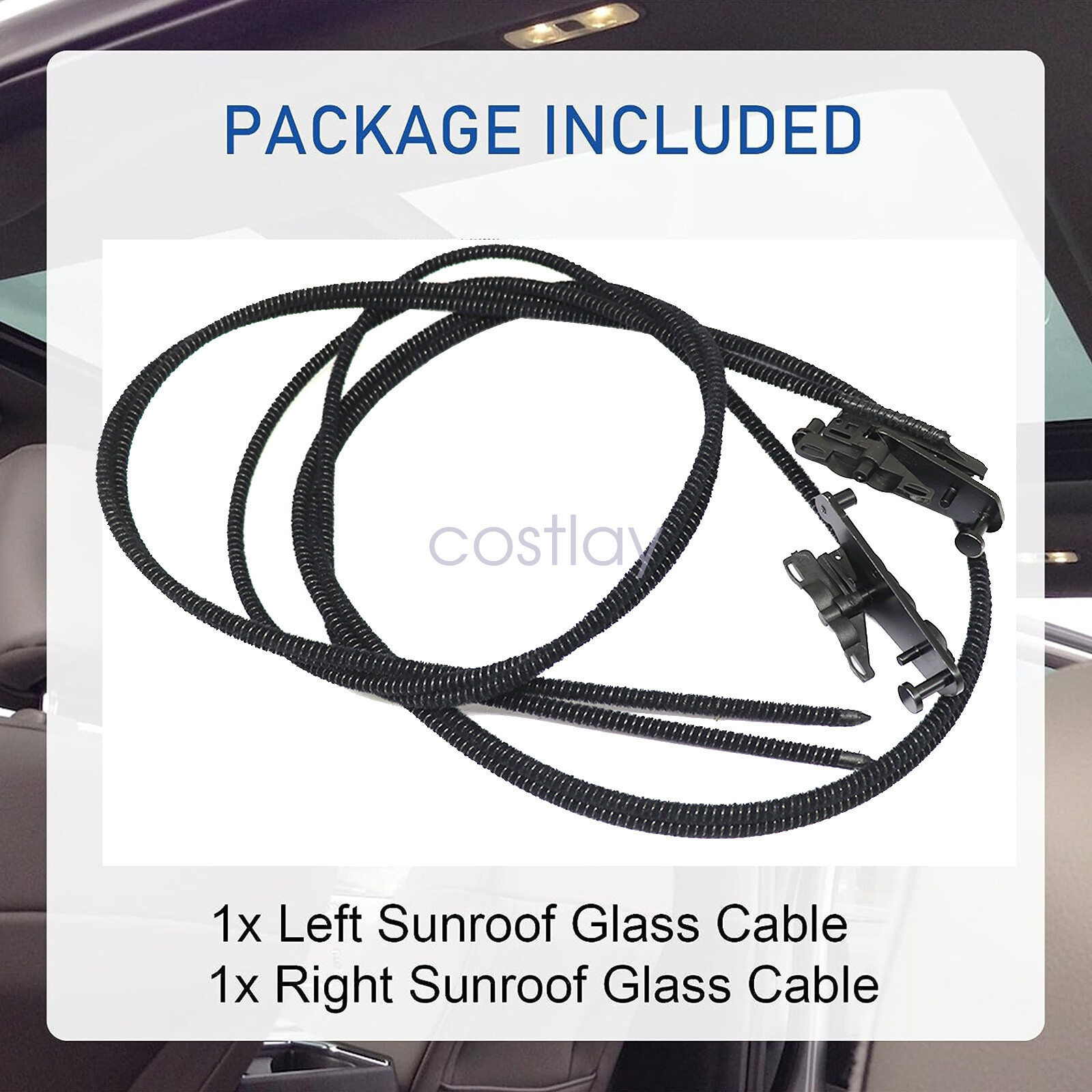 Crew Cab Sunroof Glass Cables+Track Assembly Repair Kit for Ford 2015 ...