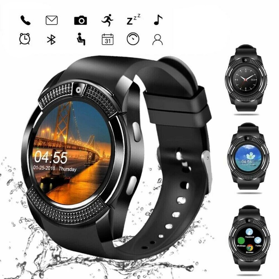 Men Smart Watch Camera SIM Card Slot Hands-free Bluetooth Call Message ...