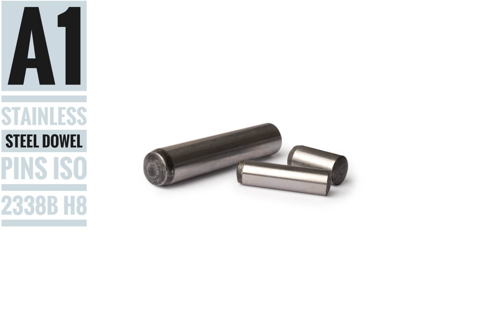 Dowel Pins ISO 2338B h8 A1 Stainless Steel Solid Dowels 2mm & 2.5mm ...