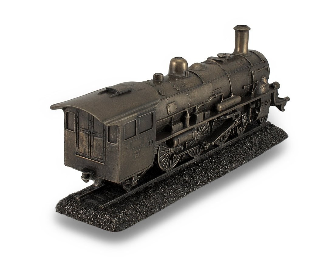 Resin Statues Bronze Finish Steam Locomotive Engine Statue Incredibly ...