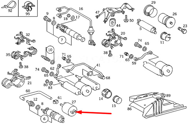 Mercedes-Benz S-class W220 Fuel Filter A0024772701 5.5 Petrol Genuine ...