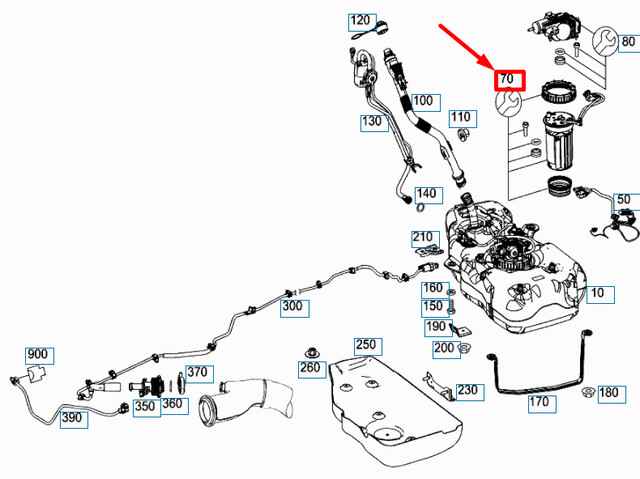 Mercedes-Benz GL X166 Adblue Pre-heater Repair Kit A1664710875 Genuine ...