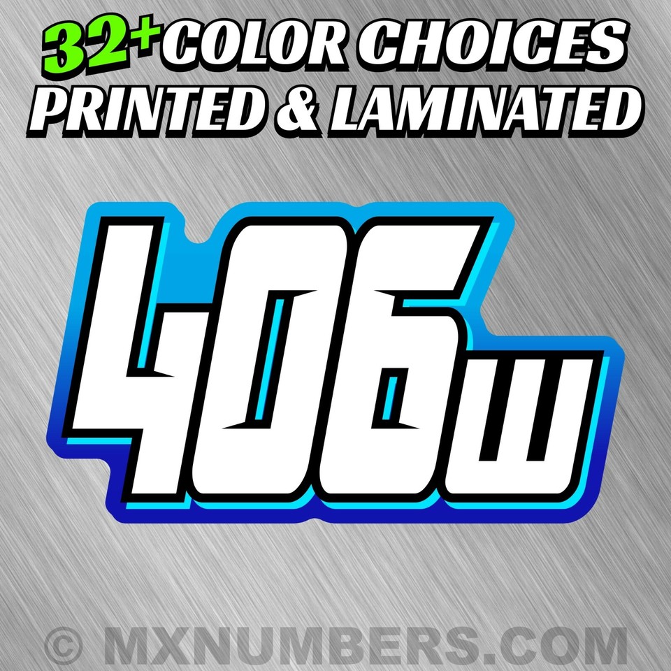 4 Color MX Number Plate Decals Sticker Graphics Motorcycle SX Dirt Bike ...