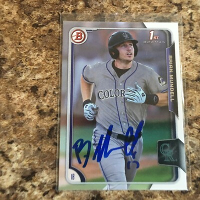 Brian Mundell Signed 2015 Bowman Draft Rc Auto Colorado Rockies | eBay