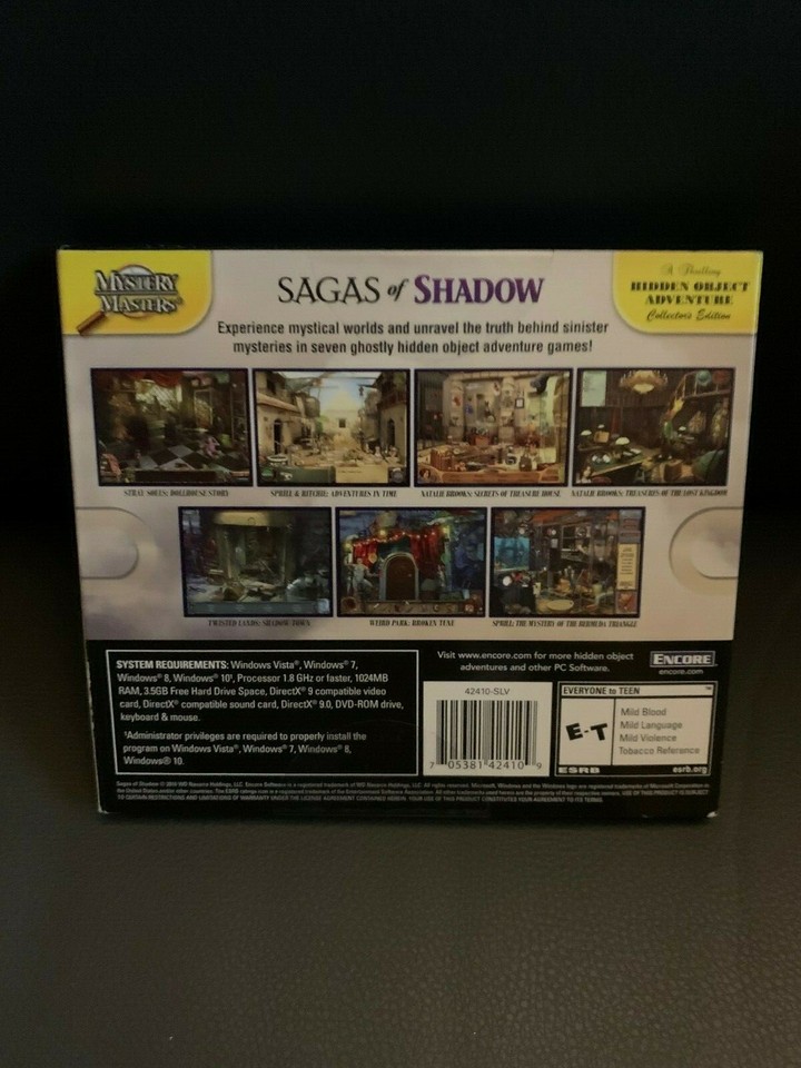 Sagas of Shadow: 7 Hidden Object Games Collection PC New Sealed ...