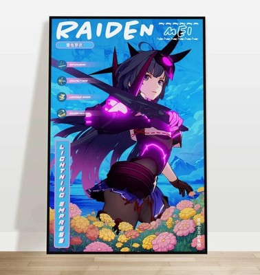 Raiden Mei Lightning Empress Honkai Impact 3rd Anime Art Print Poster ...