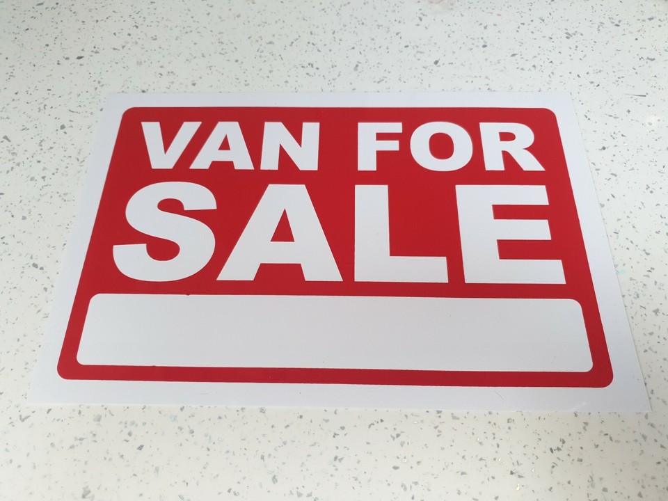A4 SIZE Van For Sale Pricing FOR SALE Sign Board Plastic Card Display ...