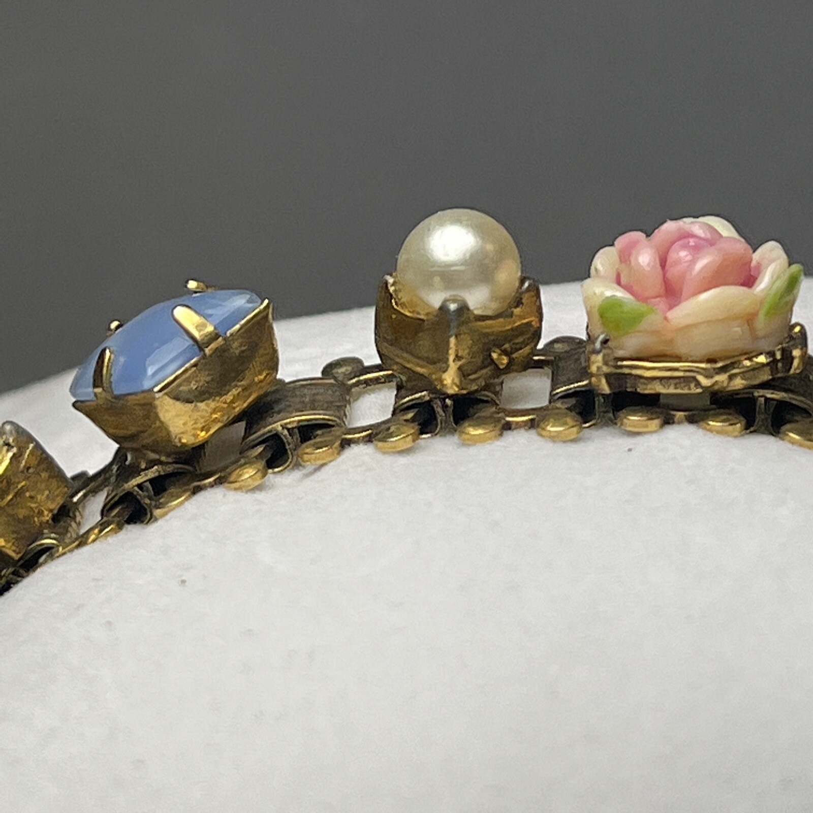 10k Gold Plated Victorian Style Book Chain Link Brace… - Gem