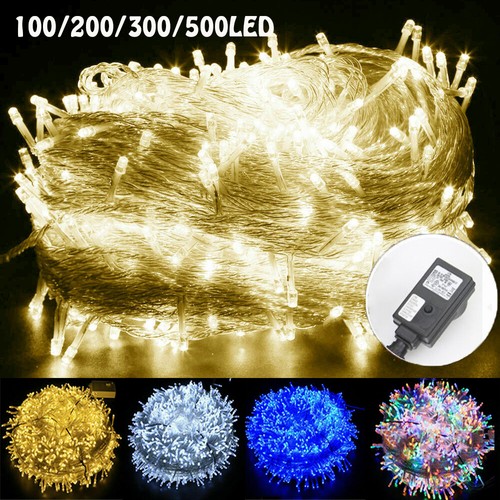 Mains Plug In Fairy String Lights 10-100M LED Xmas Party Garden Wedding ...