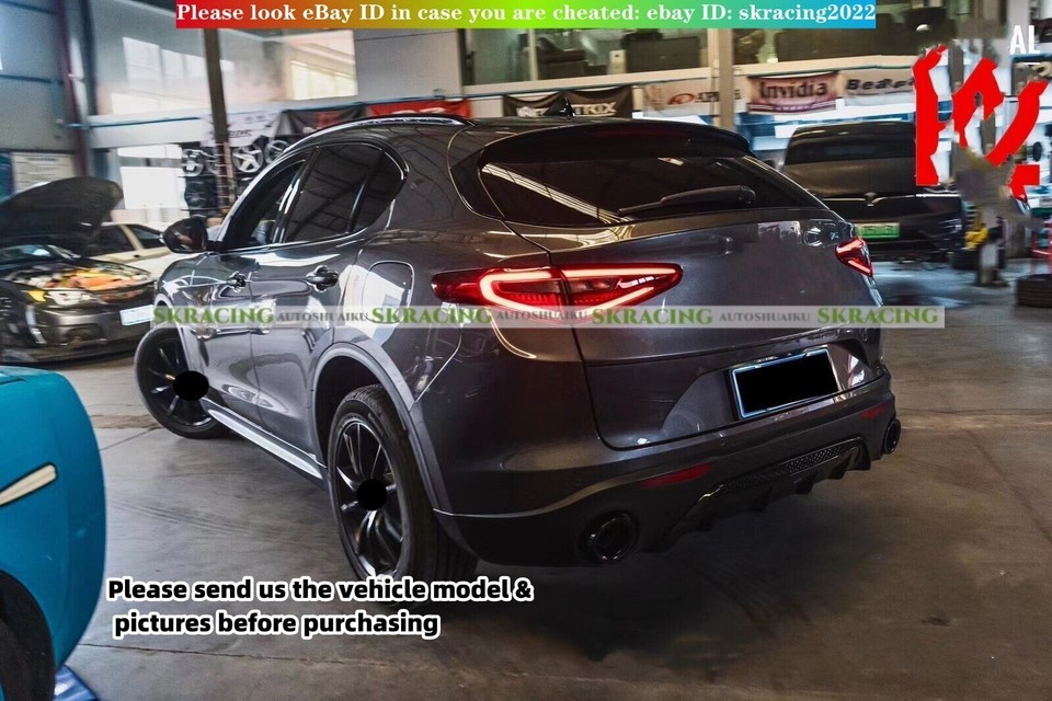 Carbon Fiber Rear Bumper Diffuser Spoiler Refit For Alfa Romeo Stelvio ...