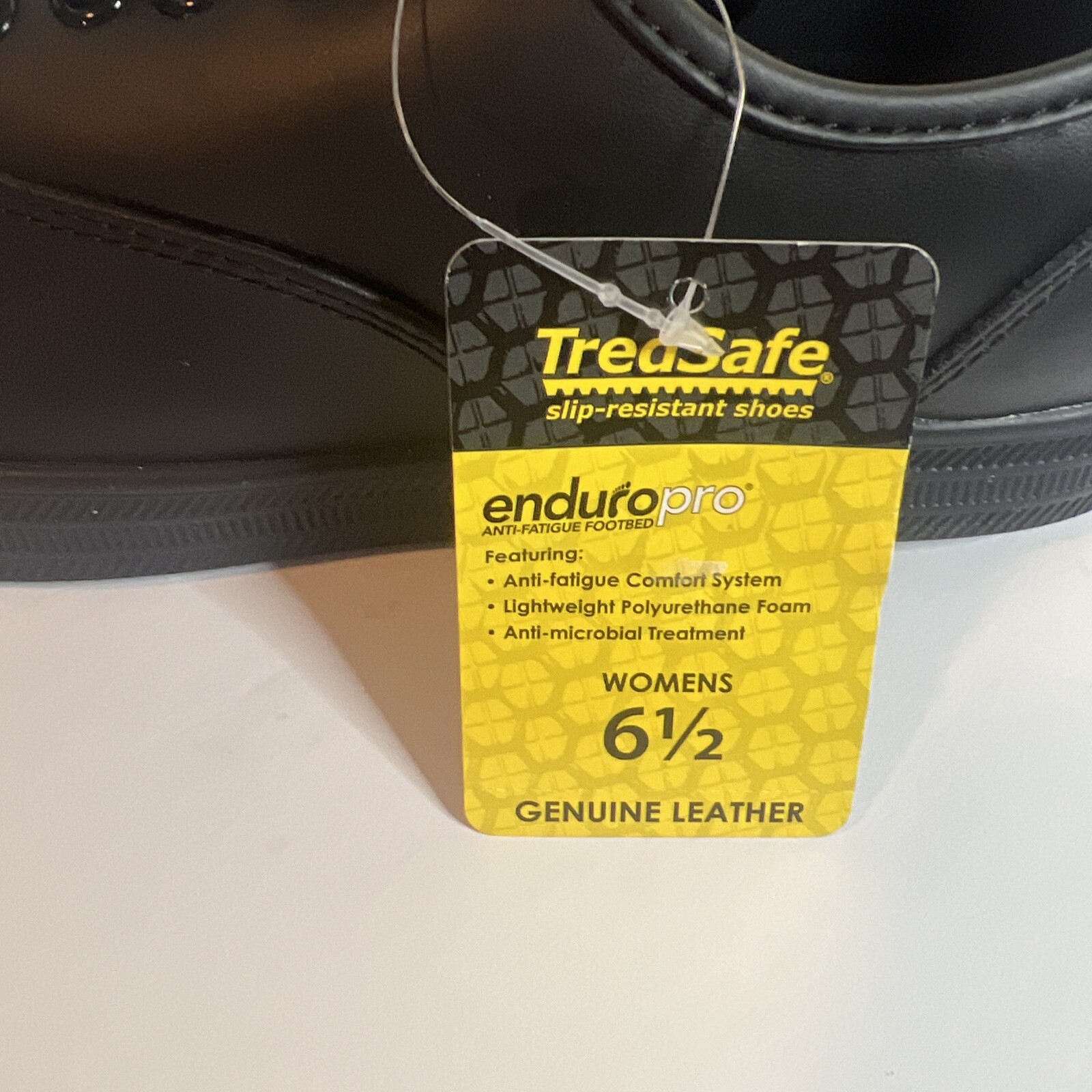 NEW TredSafe Black Leather Slip-Resistant Shoes Women Size 6.5 | eBay