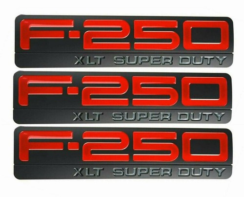 3Pc New For 05-07 F250 XLT SUPER DUTY Side Fender Trunk Emblem Badge ...