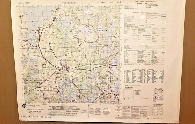 Reproduction Spy Map of WWII Compiled in 1976 by the Defense Mapping ...