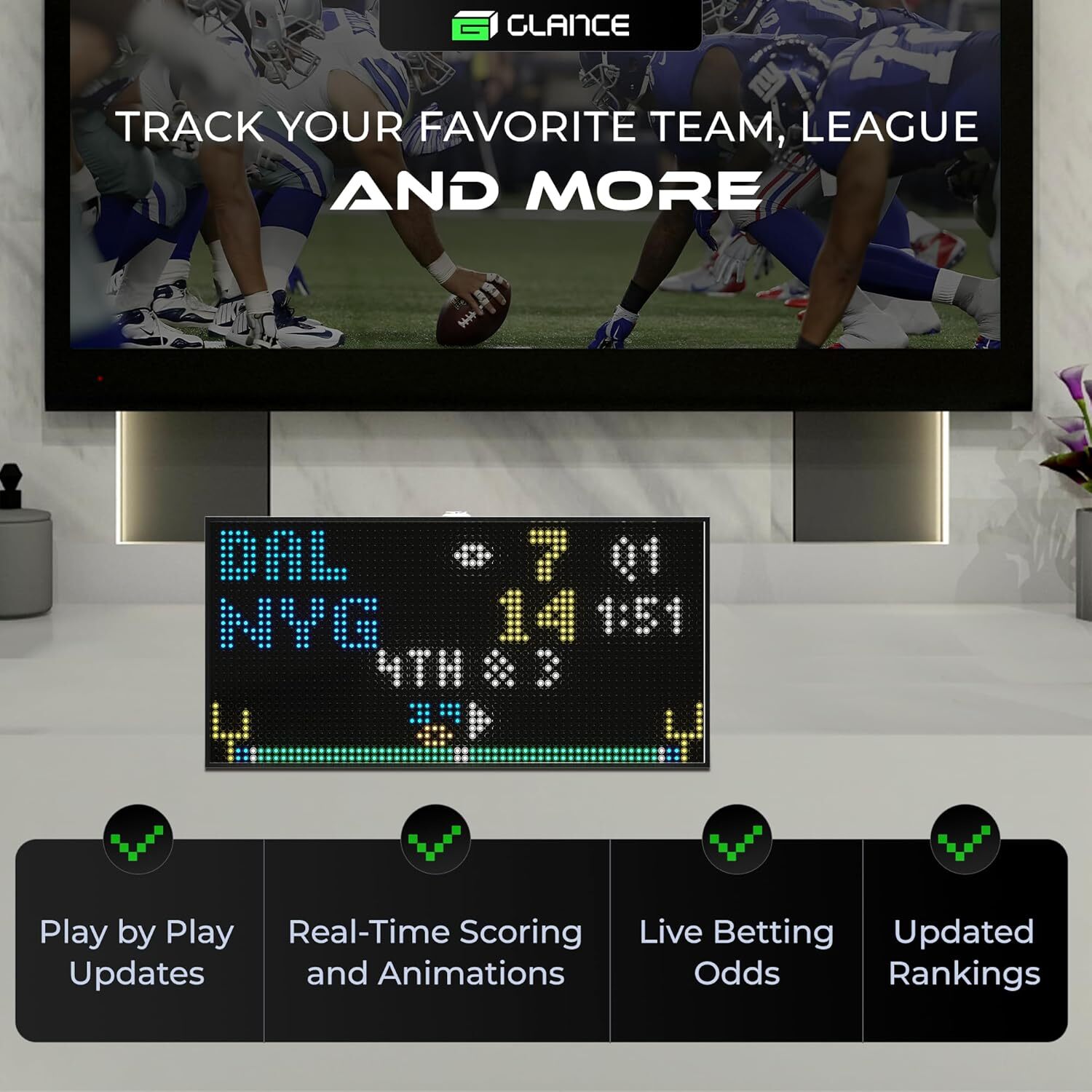 Glance LED Ticker - Customizable LED Display Sports Ticker, LED Display ...