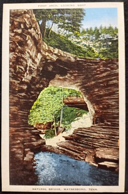 Waynesboro Tennessee TN Natural Bridge View First Arch c1940s Postcard ...