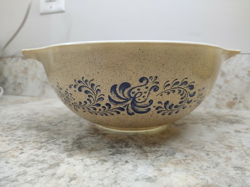 Vntg Pyrex Homestead Cinderella Blue Flowers Mixing Bowl 11" Farmhouse ...