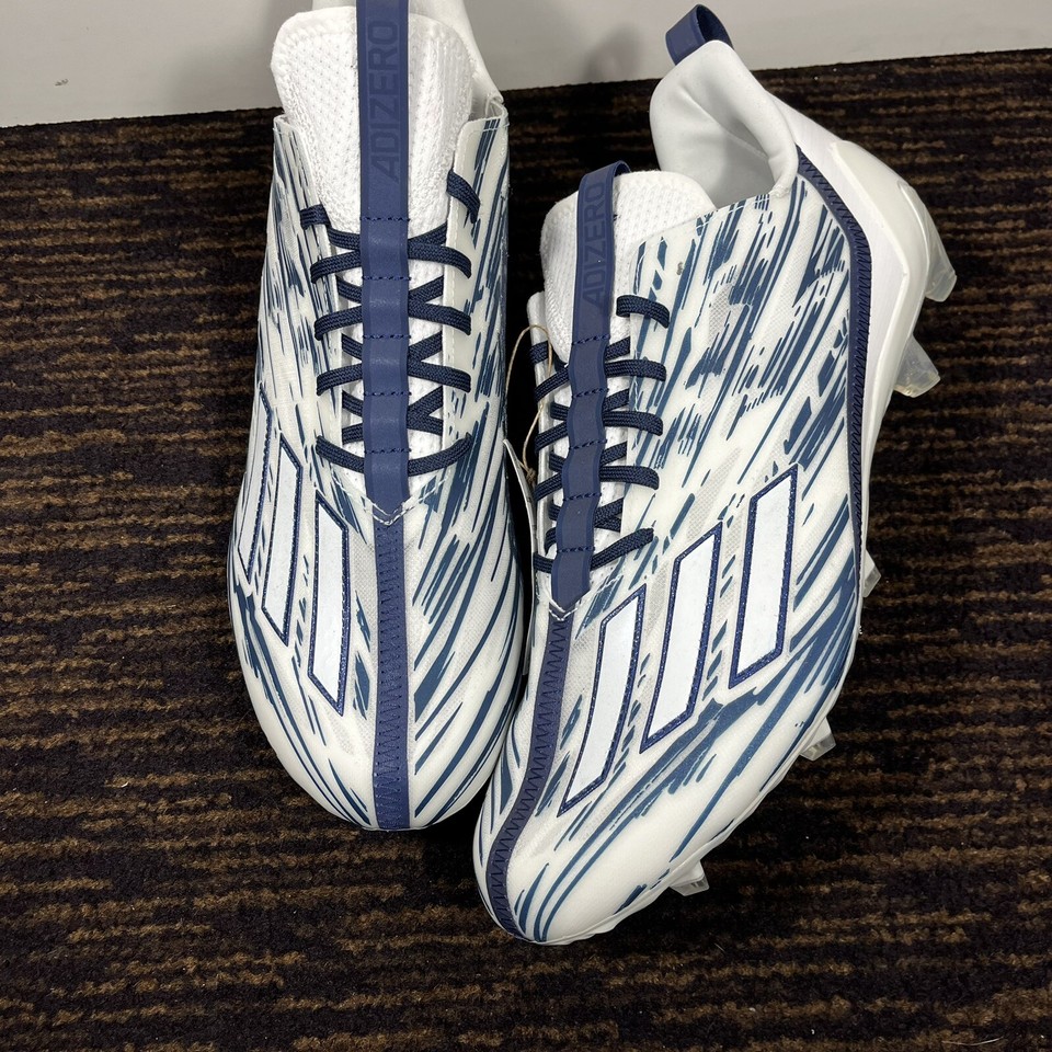 Adidas Adizero Football Cleats White Navy Blue Shoes GZ6912 Men's Sz 14 ...