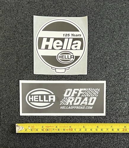 2pcs HELLA LIGHTS STICKERS DECALS offroad racing utv overland camping ...