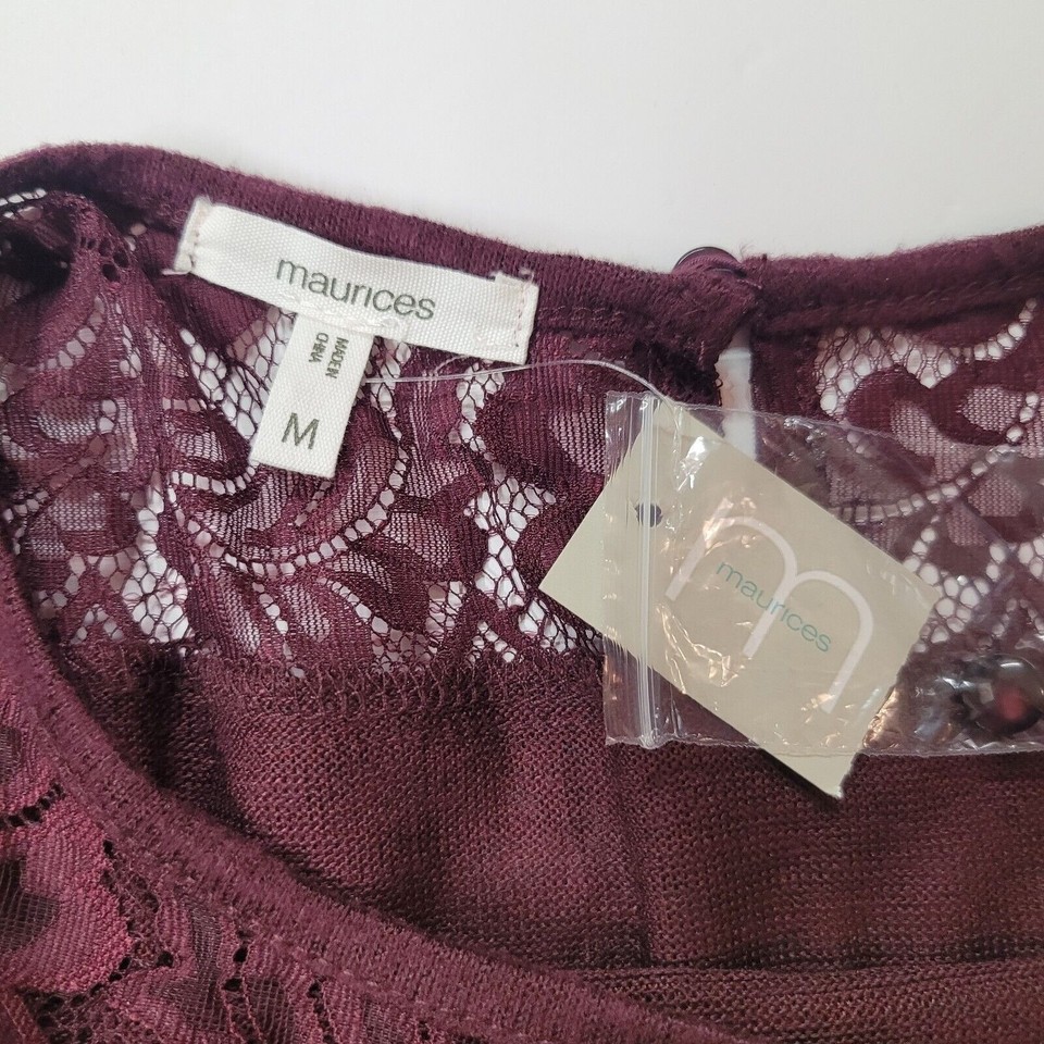 Maurices Long Sleeve Lace Illusion Shift Dress Women's Size Medium NWT ...