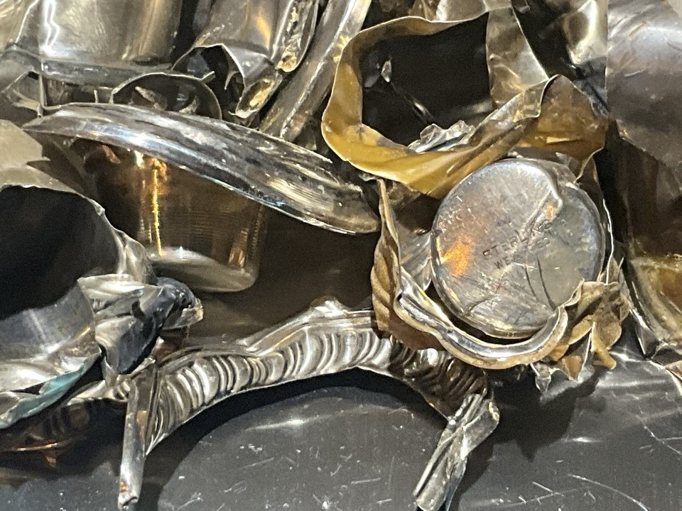 Sterling Silver Scrap 87 Grams Old Broken candle holders Cleaned FREE ...
