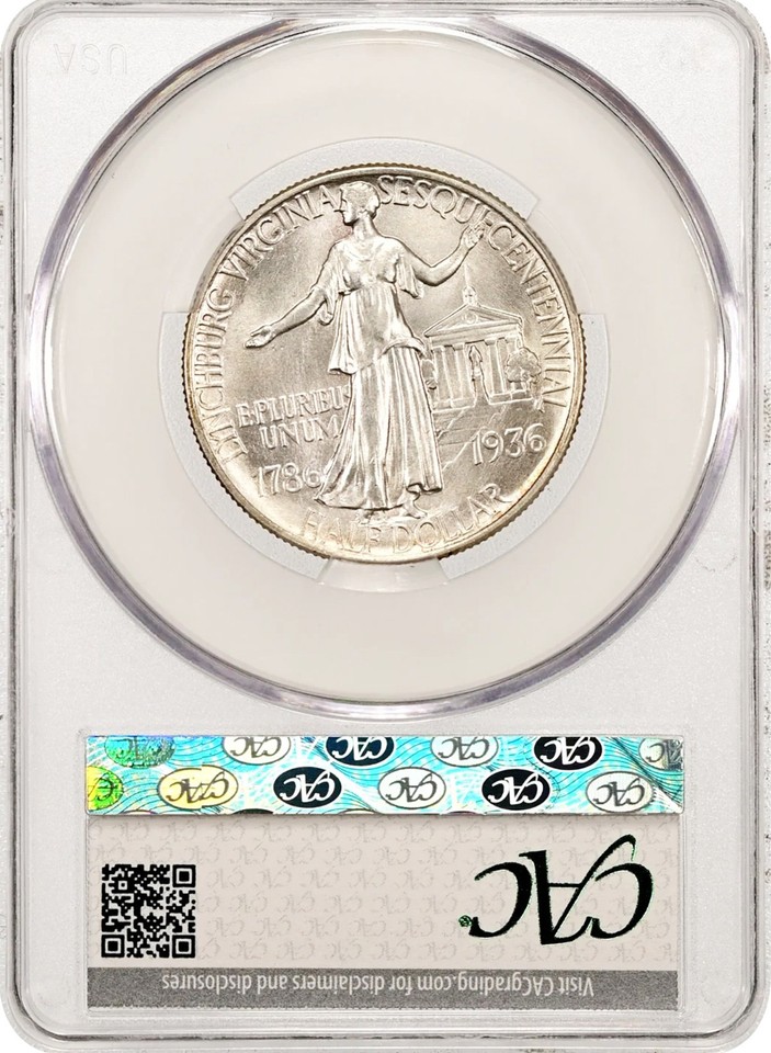 1936 Lynchburg Commemorative Half Dollar CAC MS65 | eBay