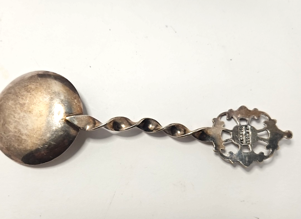 VTG Norway Silver Bonbon Spoon T.K. 40G Silverplate Twisted Handle ...