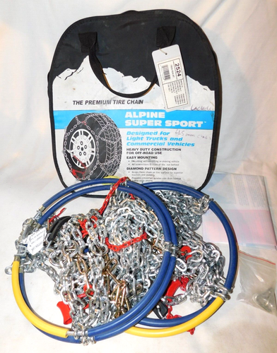 Alpine Super Sport Tire Snow Chains | 1 Pair | Steel | Diamond Chain ...