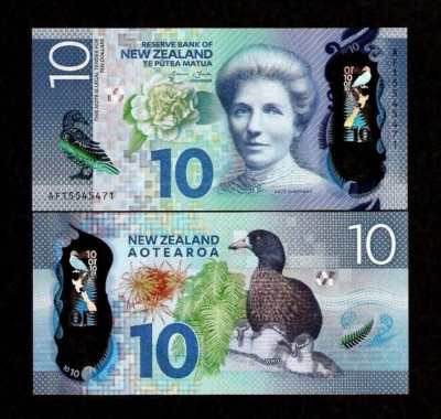 New Zealand 10 DOLLARS P-192 2015 Whio FALCON Polymer UNC NZ World ...