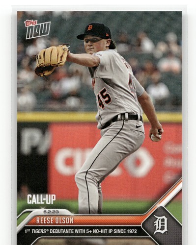 REESE OLSON Rookie Call-Up Card 2023 Topps Now #578 Detroit Tigers, PR ...