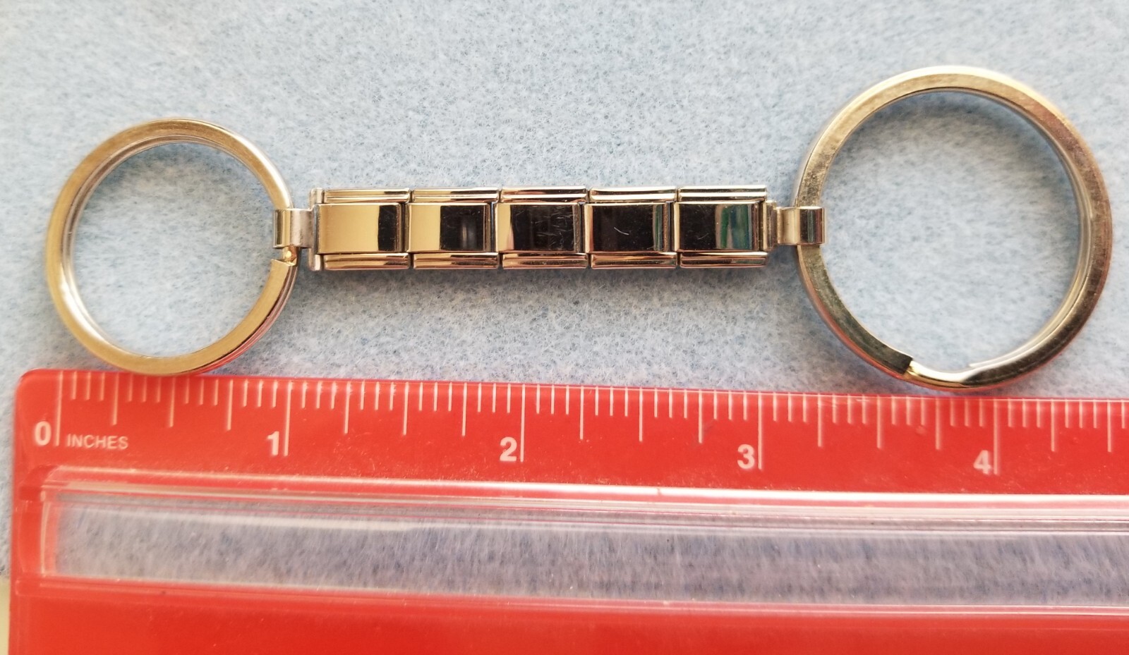 Set of 3 Italian Stainless Steel 9mm Keychains with 5 blank charms ...