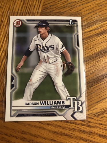 Carson Williams 2021 Bowman Draft 1st Prospect #BD-180 RAYS | eBay