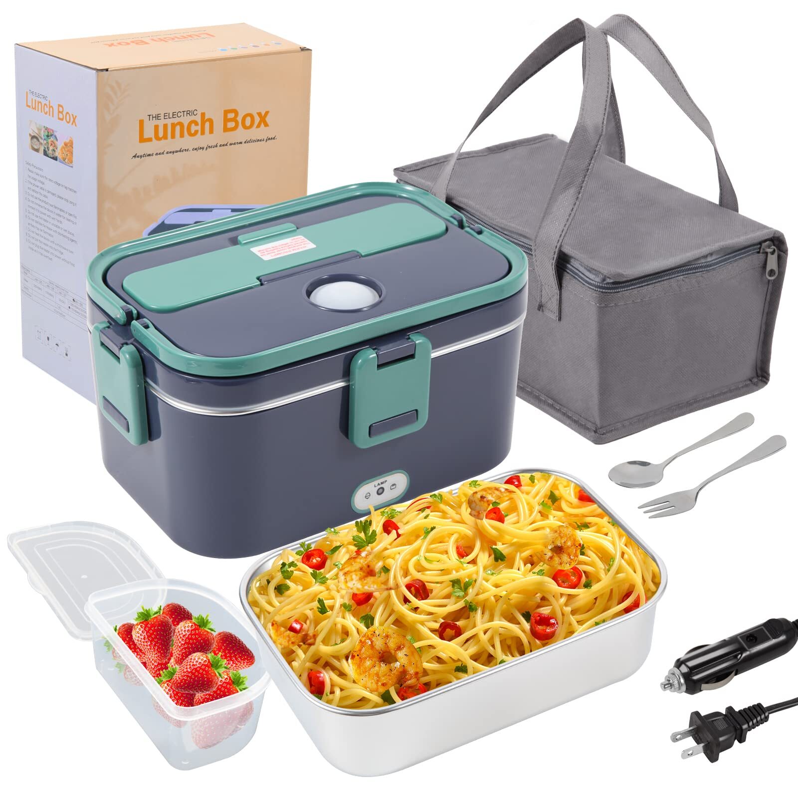 Electric Lunch Box for AdultHeated Lunch Boxes for Men 3 in 1 Portable ...