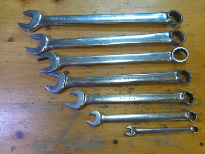 USA OLD UNDERLINE 1966 1967 LOT 7 SNAP ON SAE OPEN BOX END WRENCH SET 1 ...
