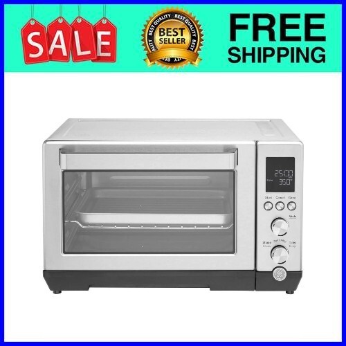 GE - Quartz 6-Slice Toaster Oven with Convection Bake - Stainless Steel ...