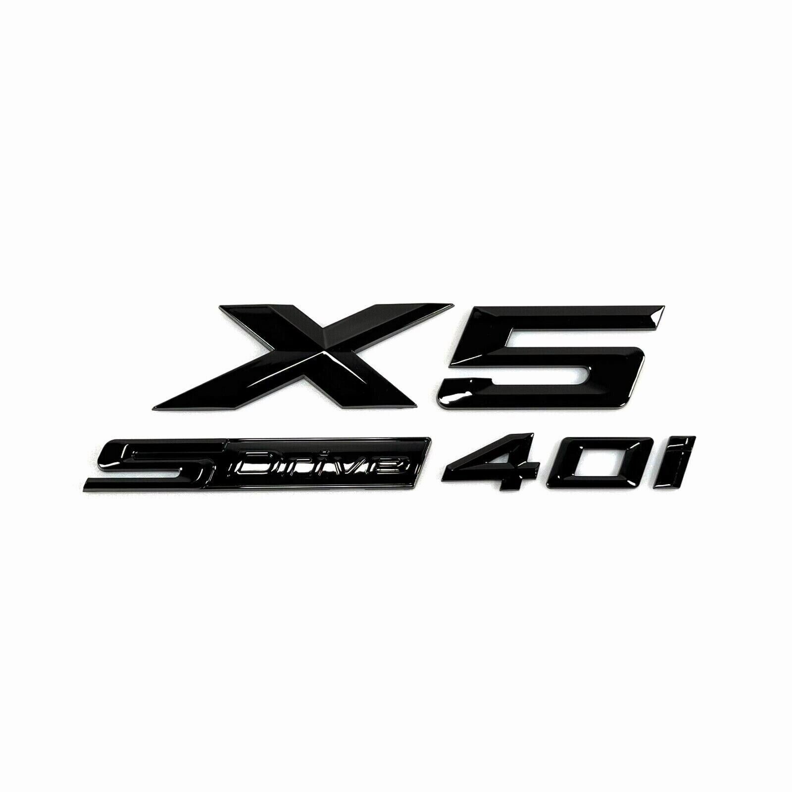 Gloss Black For X5 Series Emblem X5 + SDrive 40i Letters Rear Trunk ...