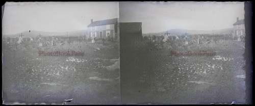 Countryside Cemetery France C1920 Photo Negative Stereo Glass Plate ...